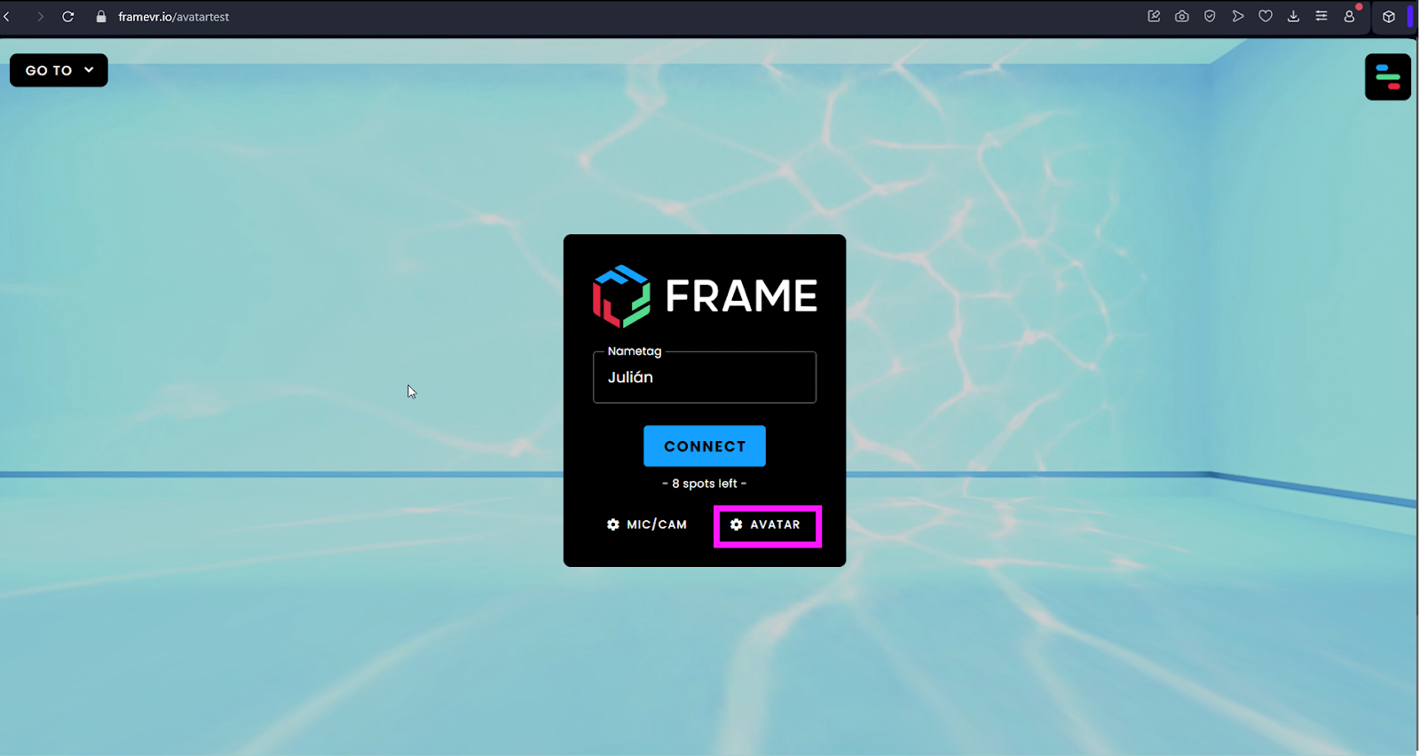 Creación de un avatar personalizado en FrameVR